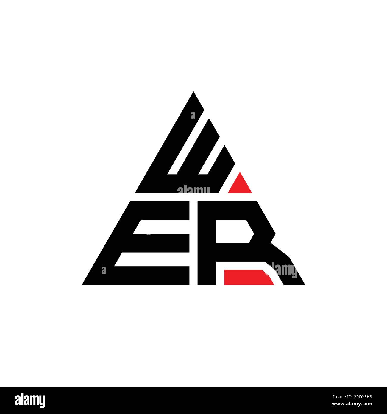 WER triangle letter logo design with triangle shape. WER triangle logo ...