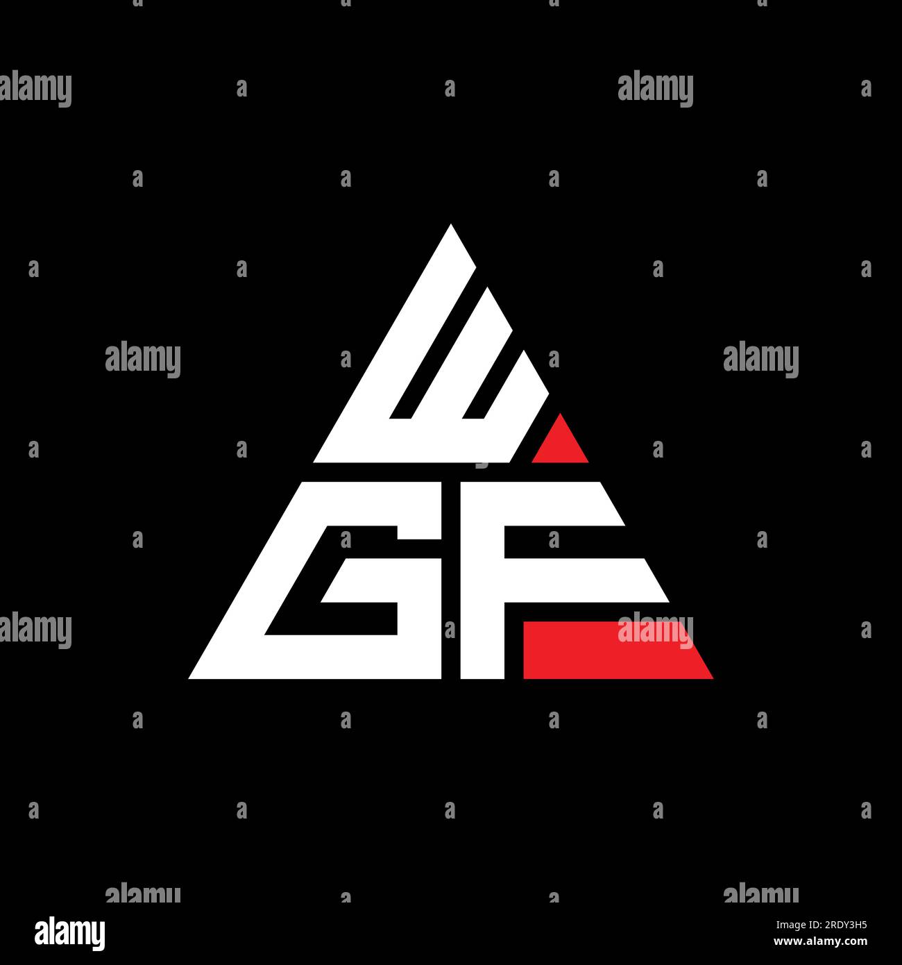 WGF triangle letter logo design with triangle shape. WGF triangle logo ...