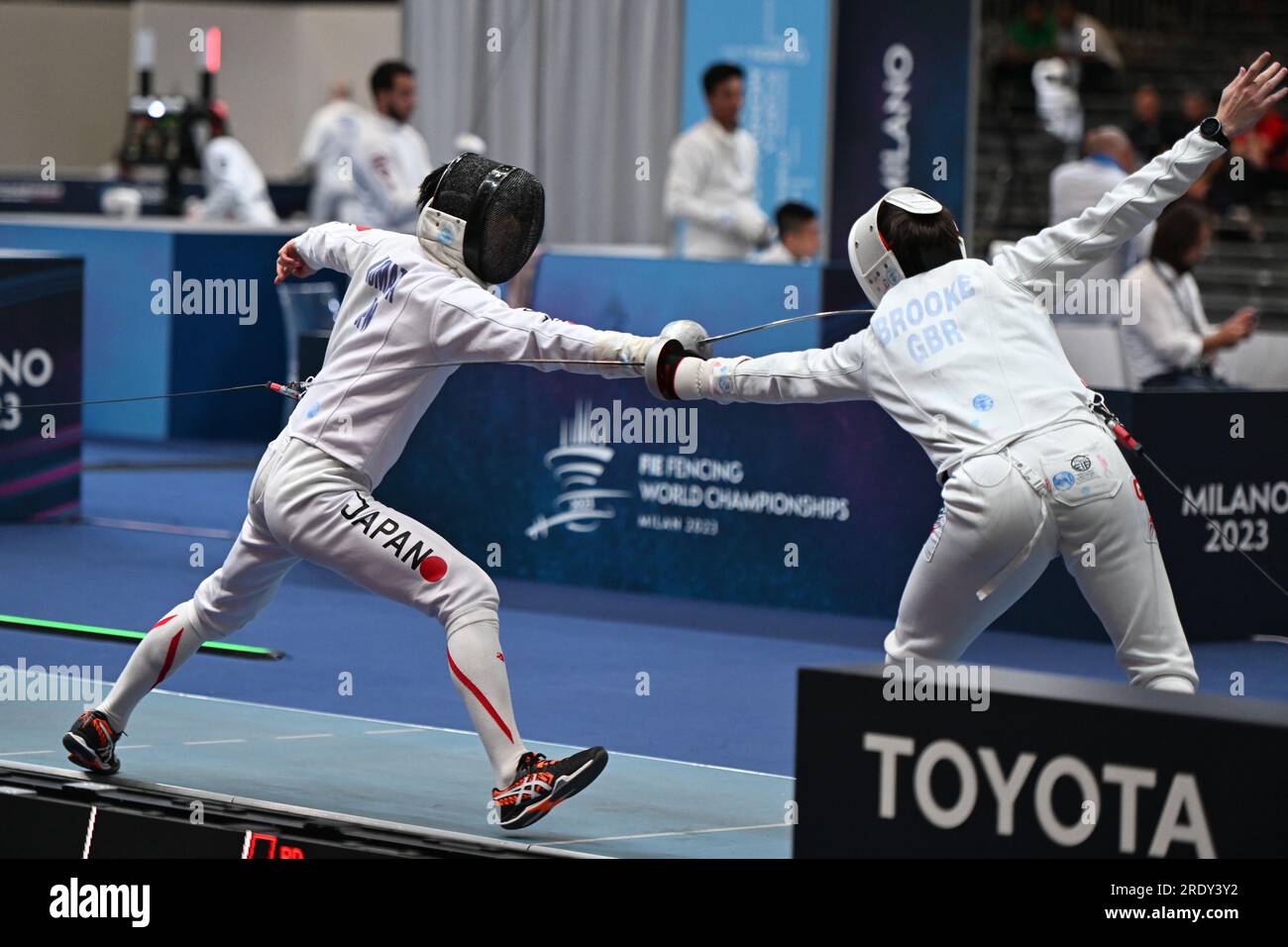 Akira Komata of Japan during the 2023 FIE Fencing World Championship ...