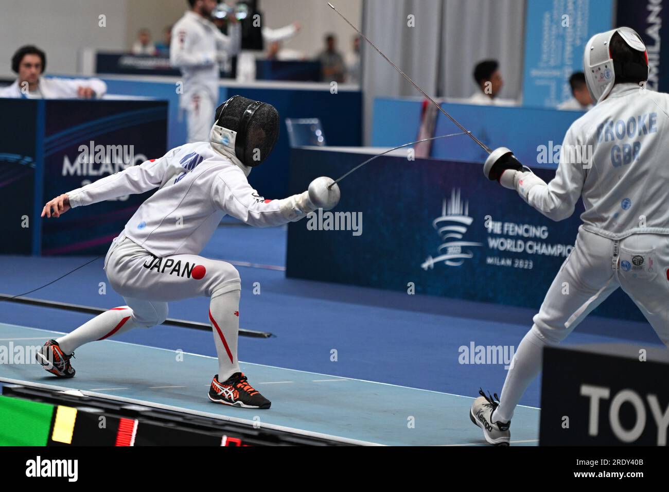 Akira Komata of Japan during the 2023 FIE Fencing World Championship ...
