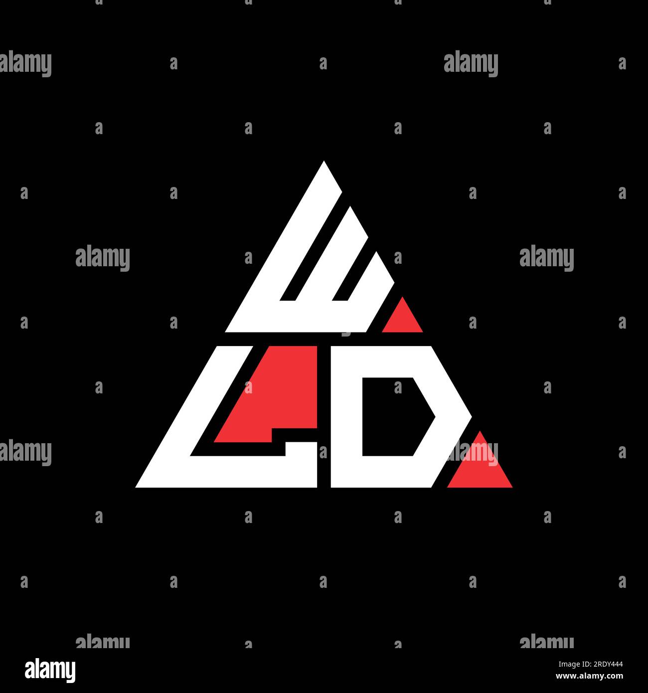 WLD triangle letter logo design with triangle shape. WLD triangle logo ...