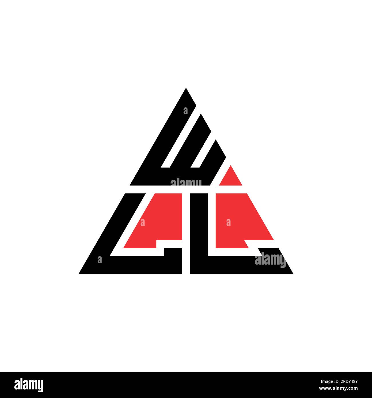 WLL triangle letter logo design with triangle shape. WLL triangle logo ...