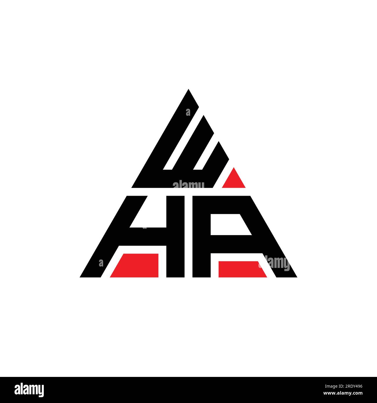 WHA triangle letter logo design with triangle shape. WHA triangle logo ...
