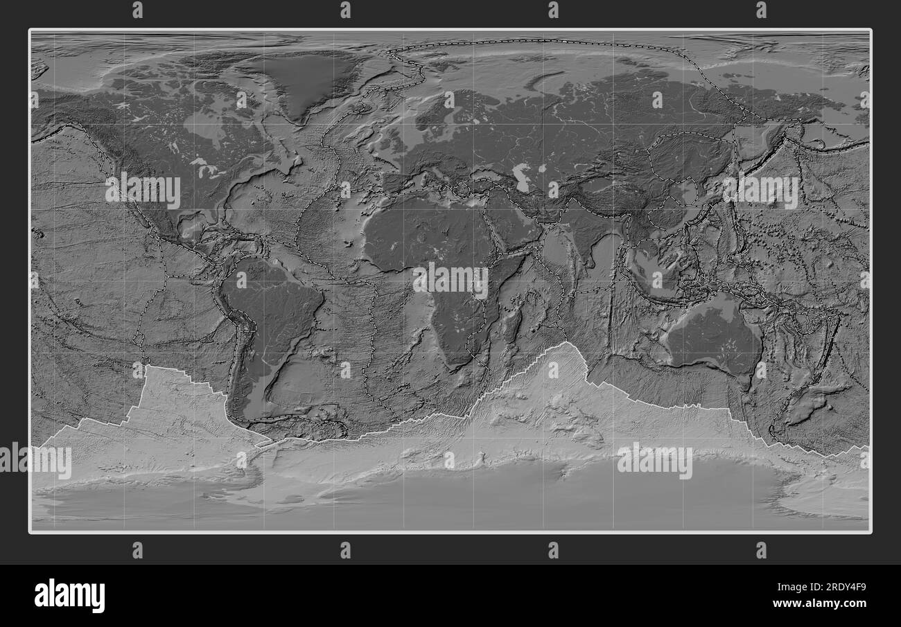 Antarctica tectonic plate on the bilevel elevation map in the Compact ...