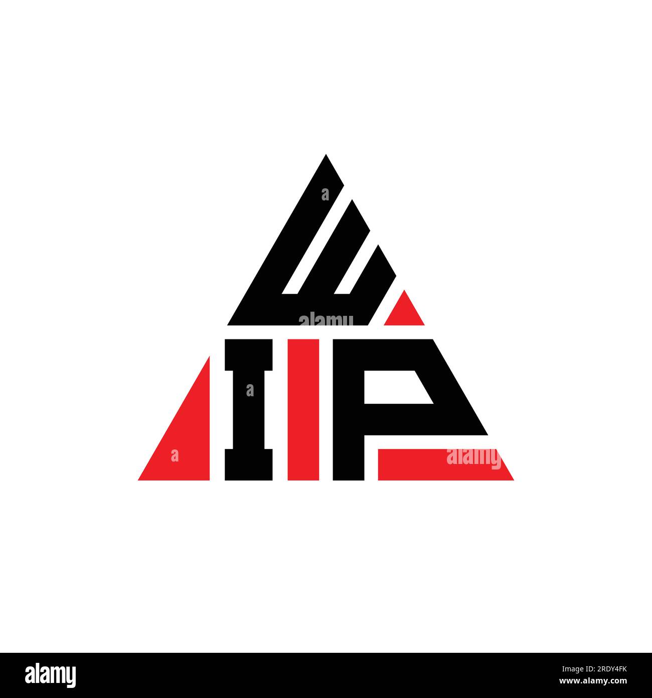 WIP triangle letter logo design with triangle shape. WIP triangle logo ...