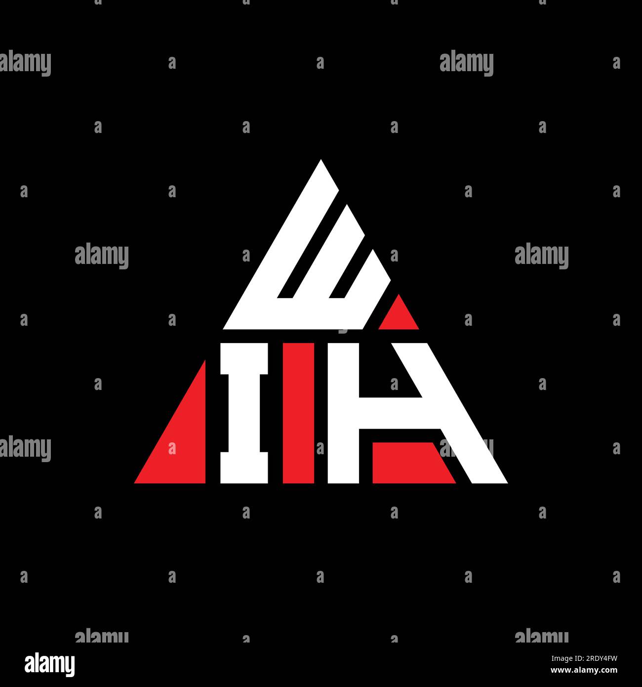 WIH triangle letter logo design with triangle shape. WIH triangle logo ...