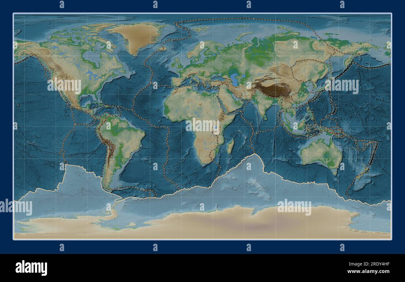 Antarctica tectonic plate on the physical elevation map in the Compact ...