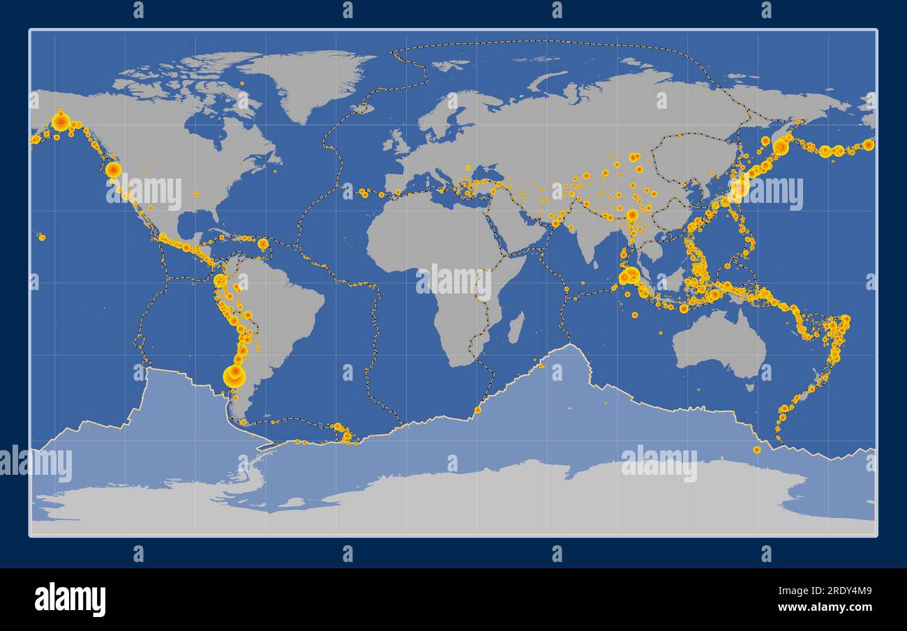 Antarctica Tectonic Plate On The Solid Contour Map In The Compact Miller Projection Centered