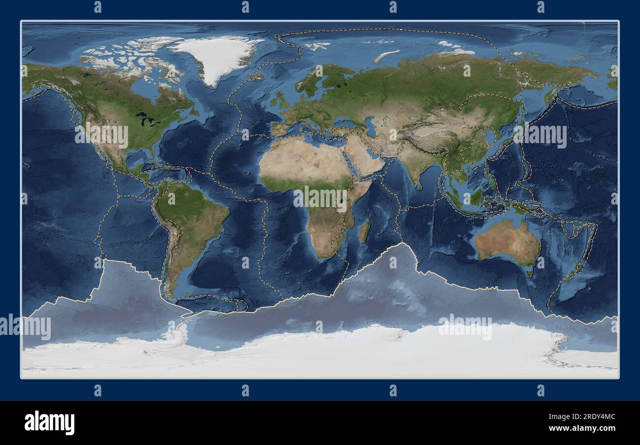 Antarctica tectonic plate on the Blue Marble satellite map in the ...