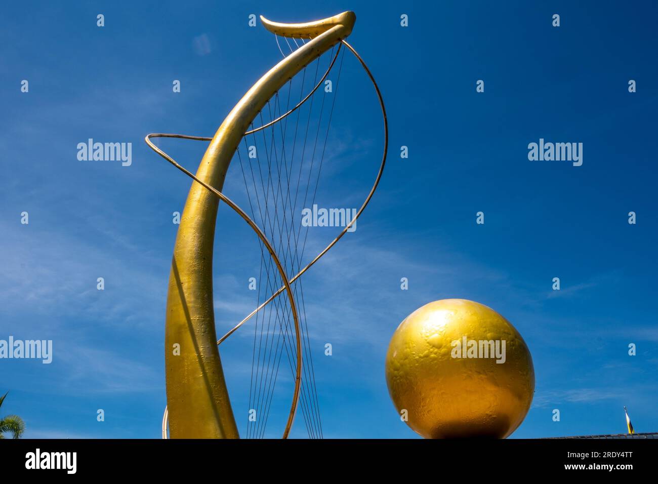 Golden sculpture in a public square in Bandar Seri Begawan, Brunei ...