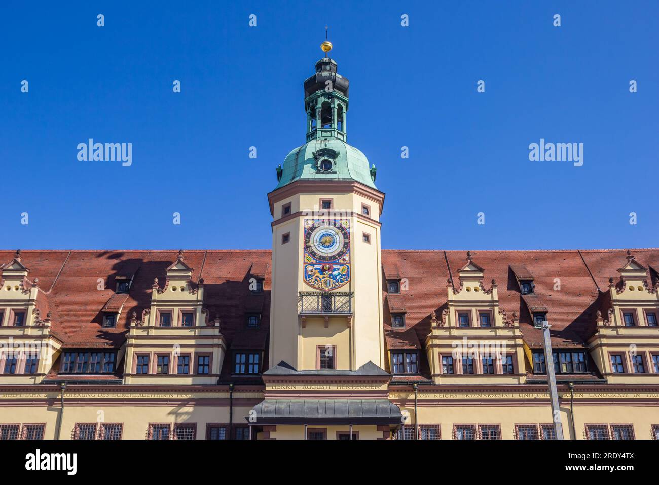 Front view of the historic Old Town Hall building in Leipzig, Germany ...