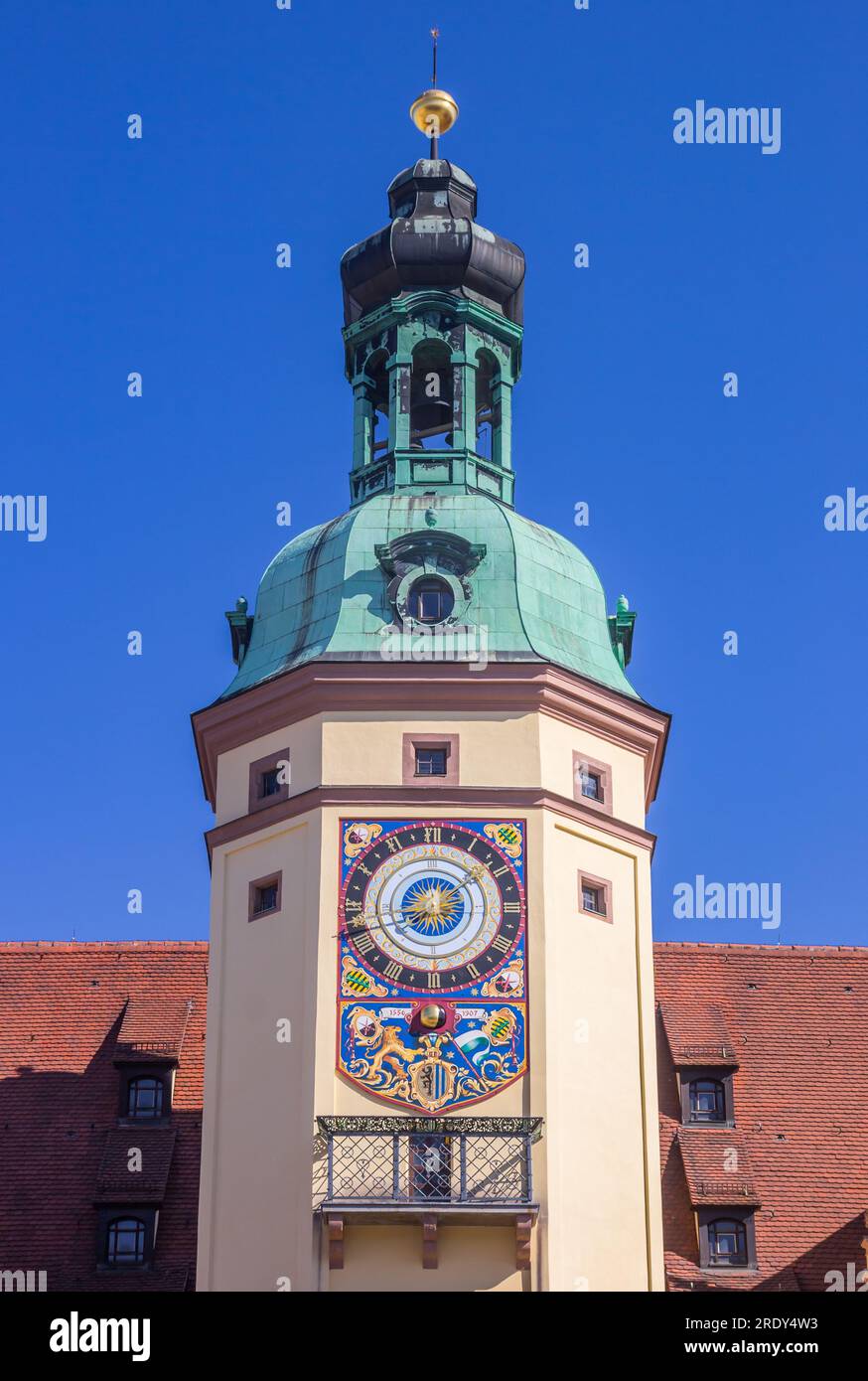 Tower of the historic Old Town Hall building in Leipzig, Germany Stock ...