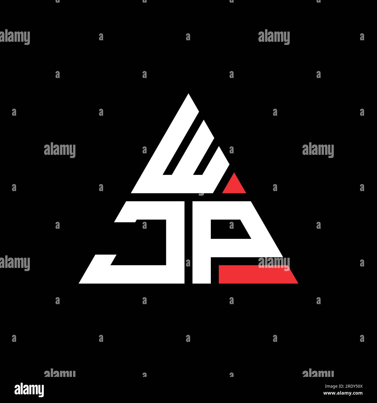 WJP triangle letter logo design with triangle shape. WJP triangle logo ...