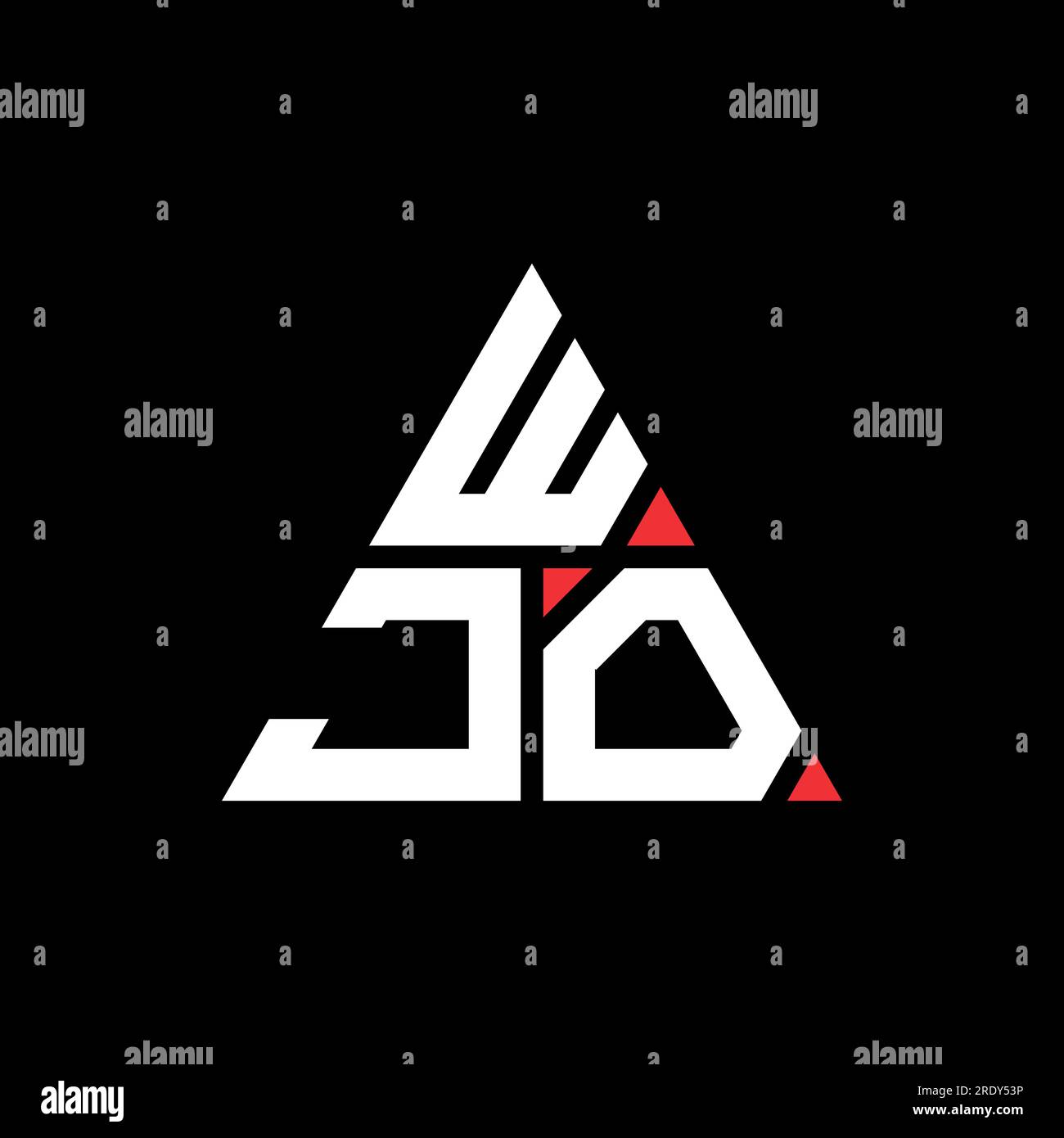 WJO triangle letter logo design with triangle shape. WJO triangle logo ...