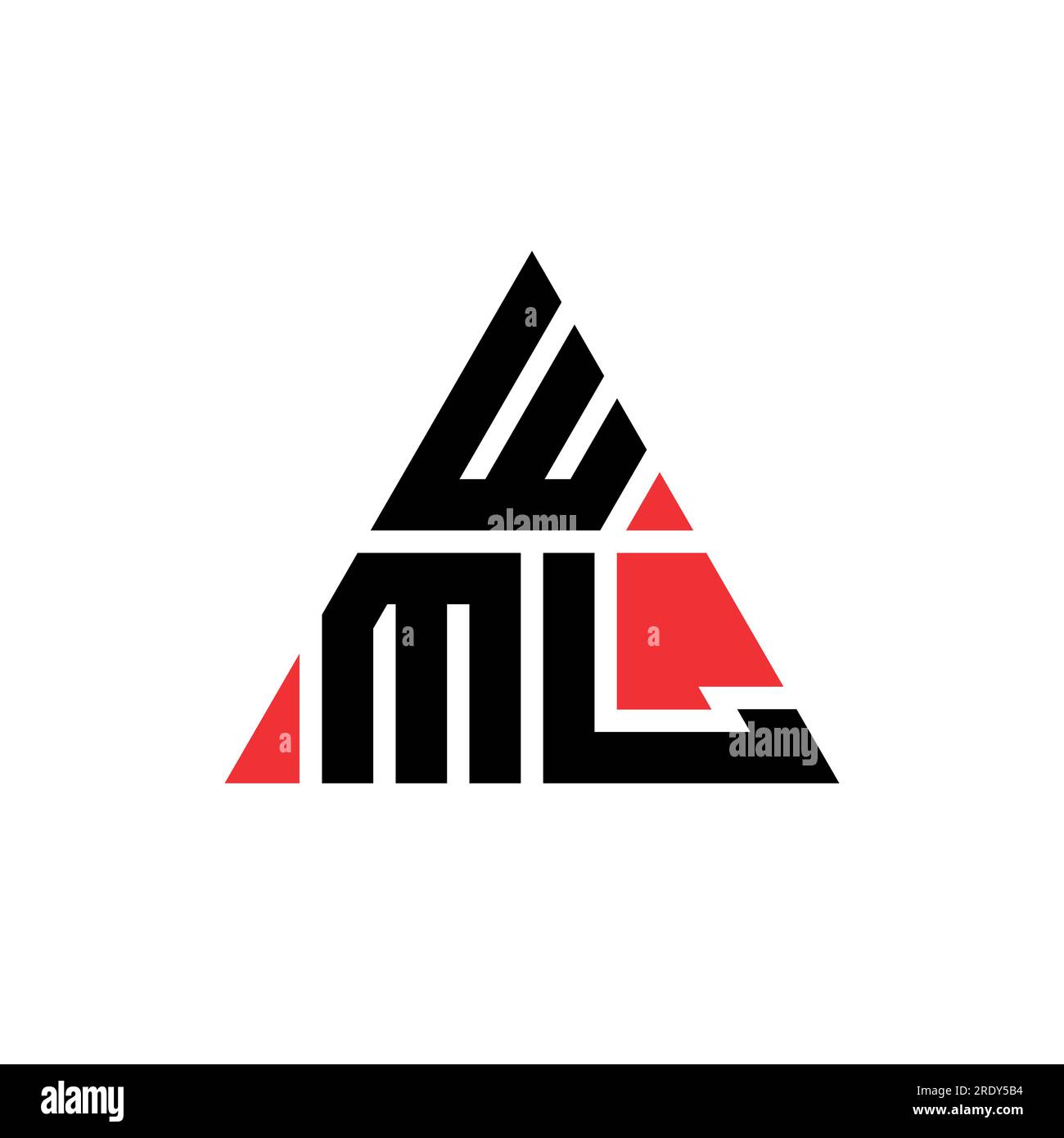 WML triangle letter logo design with triangle shape. WML triangle logo ...