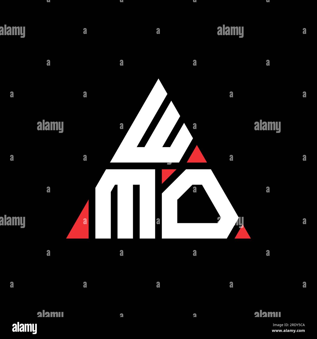WMO triangle letter logo design with triangle shape. WMO triangle logo ...
