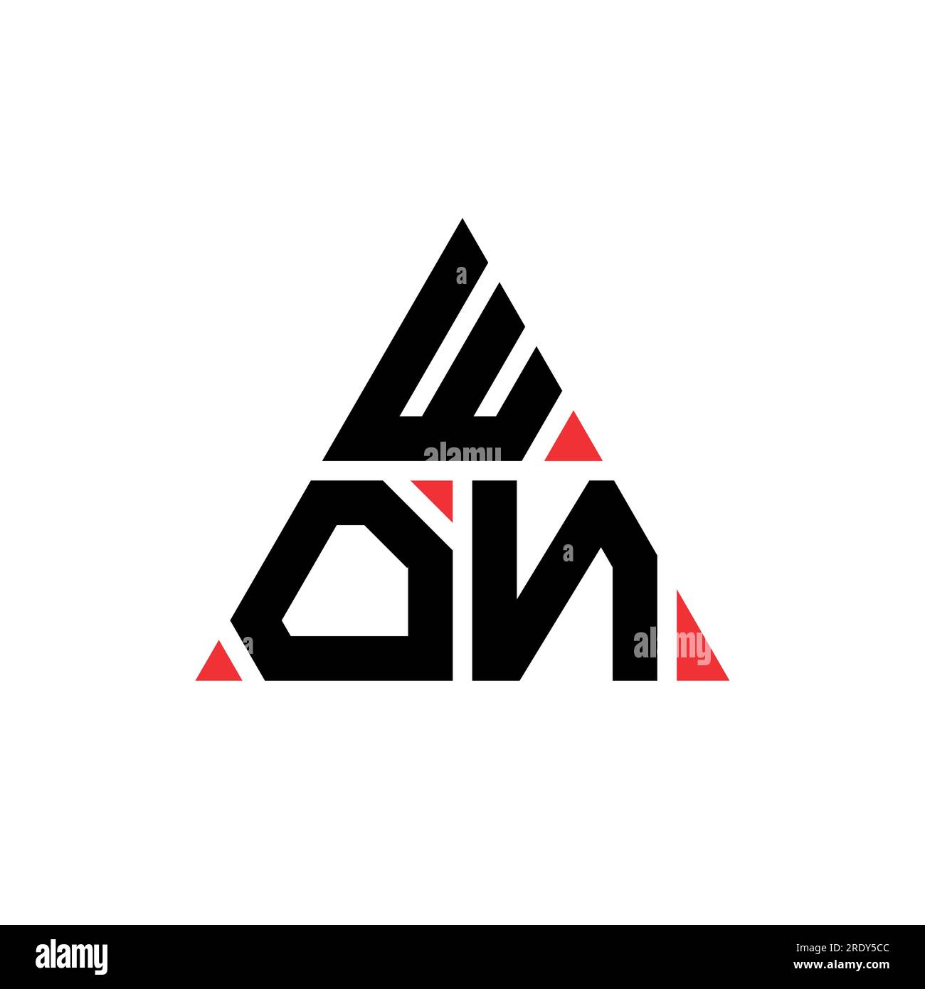 WON triangle letter logo design with triangle shape. WON triangle logo ...