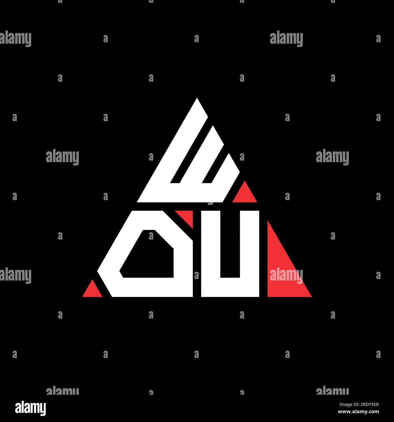 WOU triangle letter logo design with triangle shape. WOU triangle logo ...