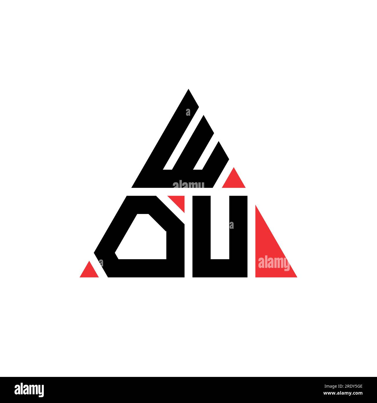 WOU triangle letter logo design with triangle shape. WOU triangle logo ...