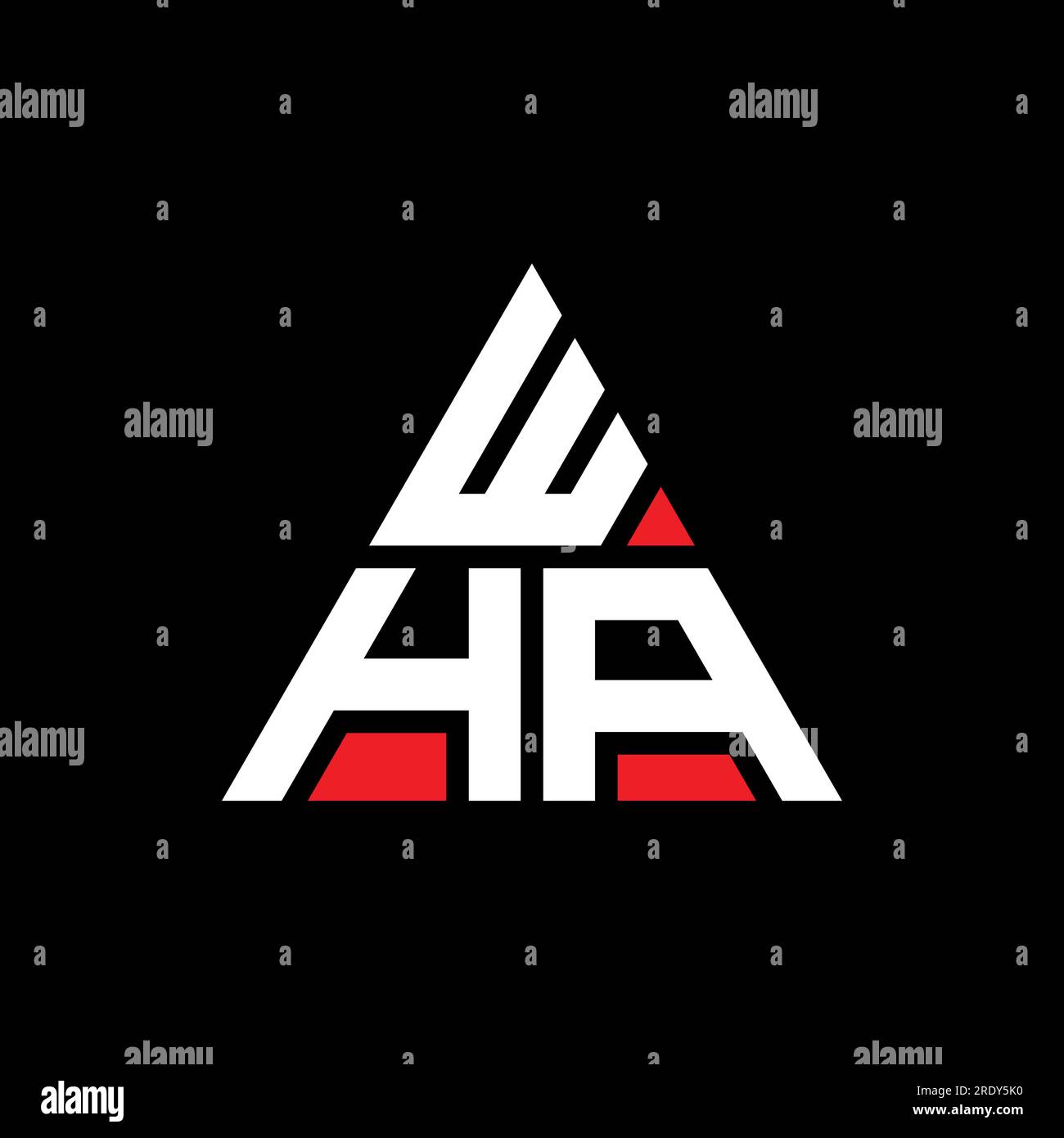 WHA triangle letter logo design with triangle shape. WHA triangle logo ...