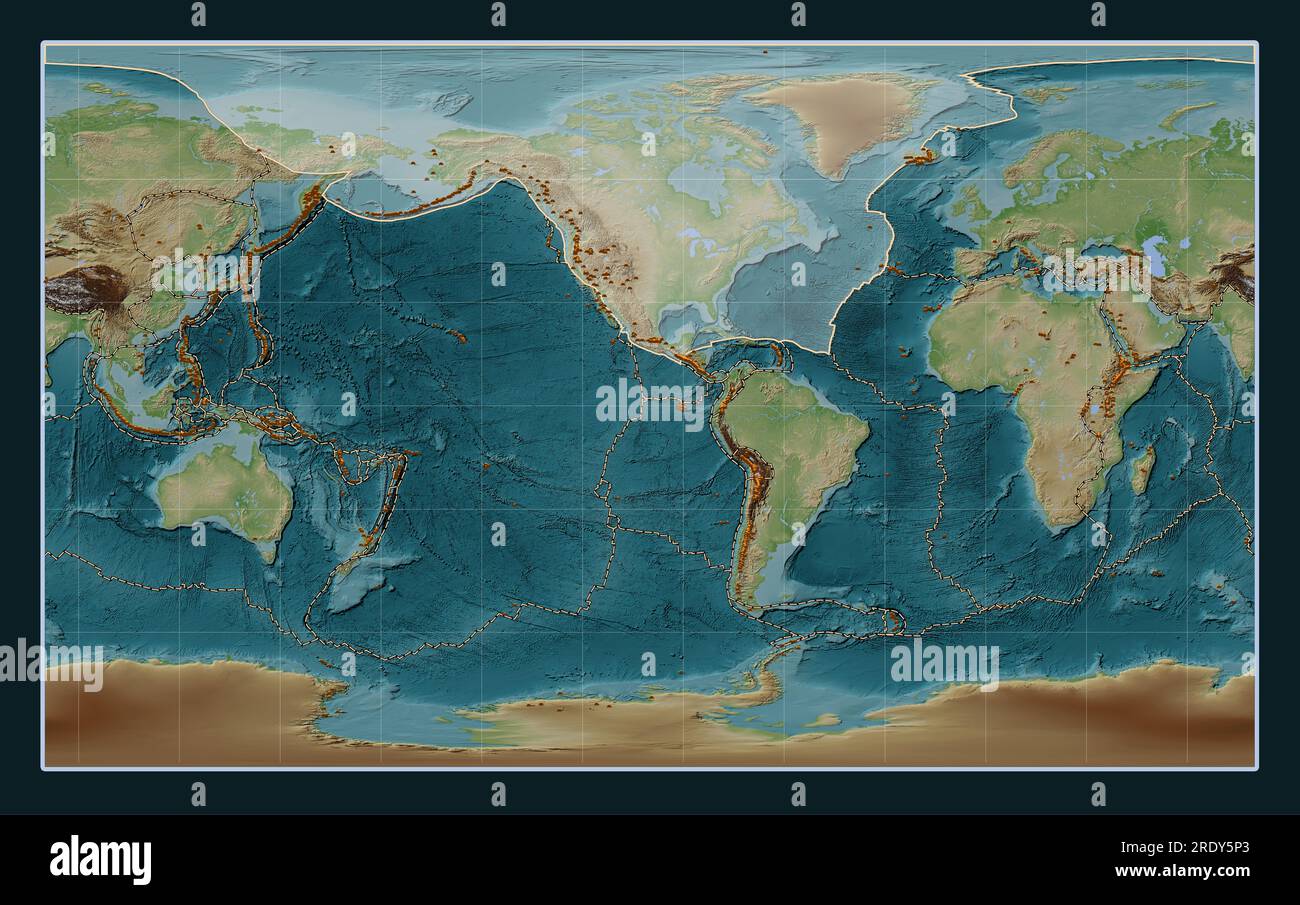 North American tectonic plate on the Wiki style elevation map in the ...