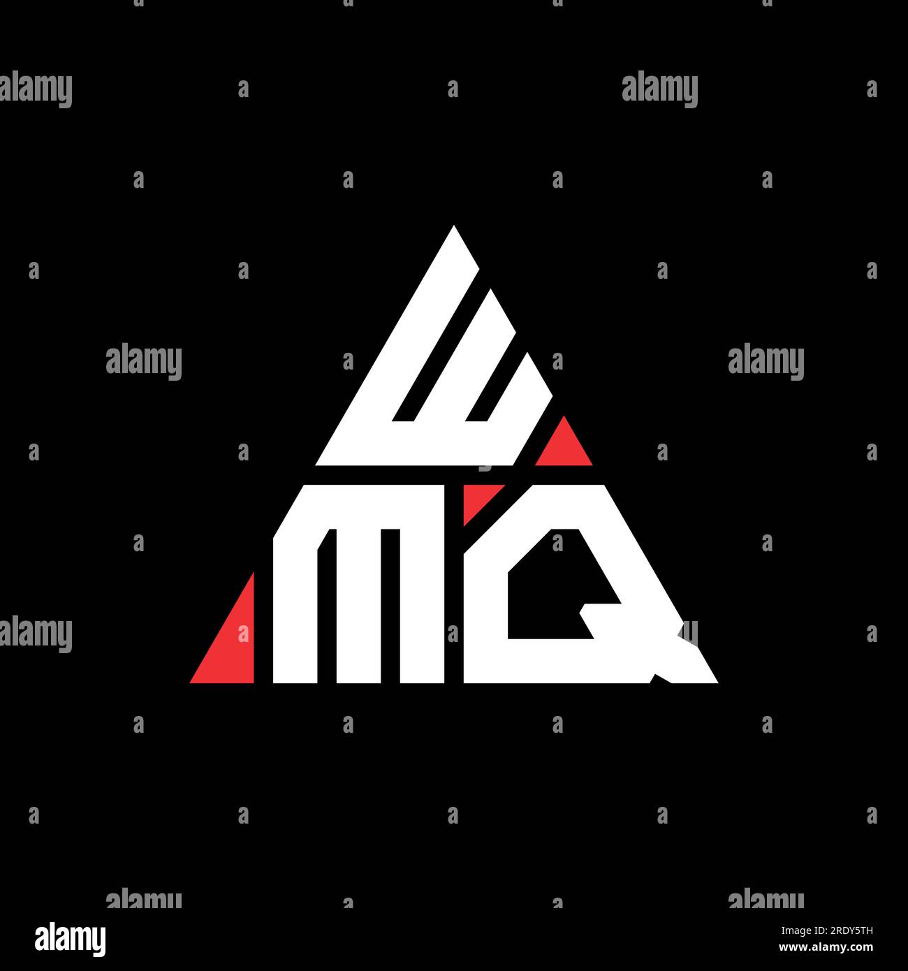WMQ triangle letter logo design with triangle shape. WMQ triangle logo ...