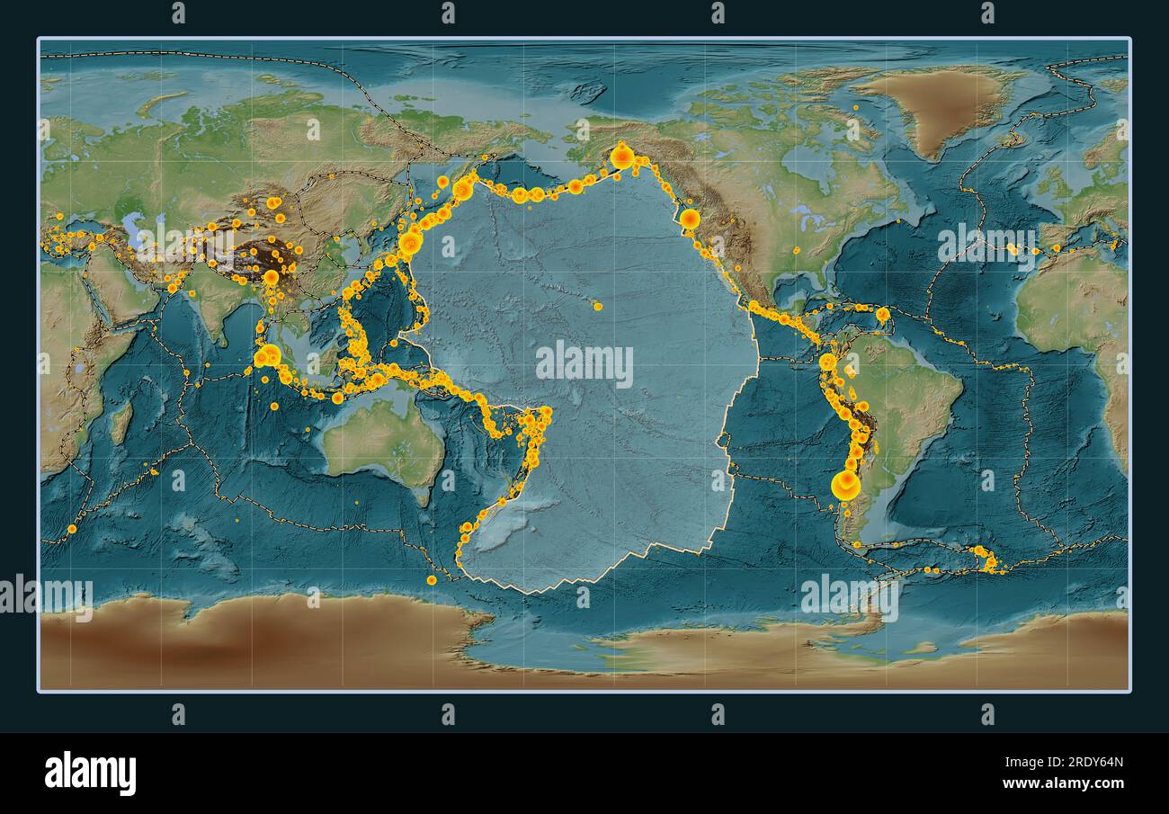 Pacific tectonic plate on the Wiki style elevation map in the Compact ...