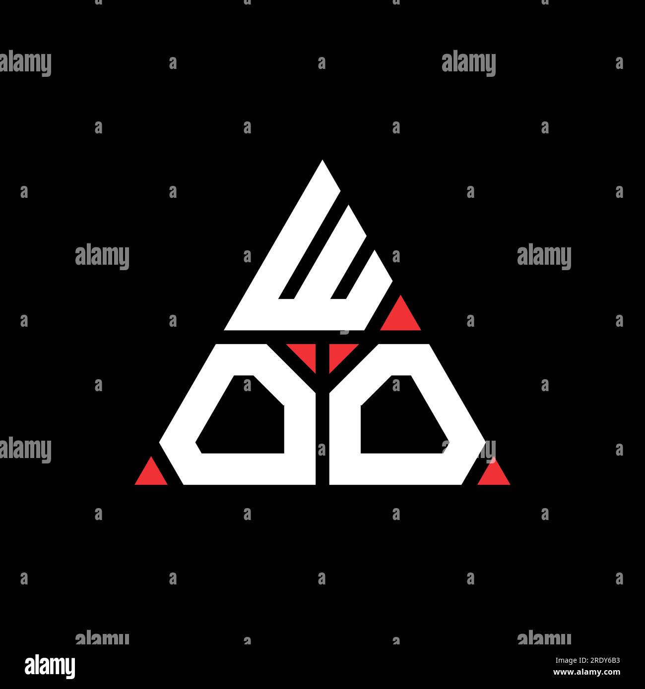 WOO triangle letter logo design with triangle shape. WOO triangle logo ...