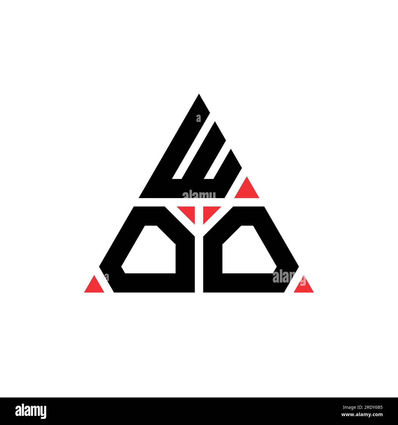 WOO triangle letter logo design with triangle shape. WOO triangle logo ...
