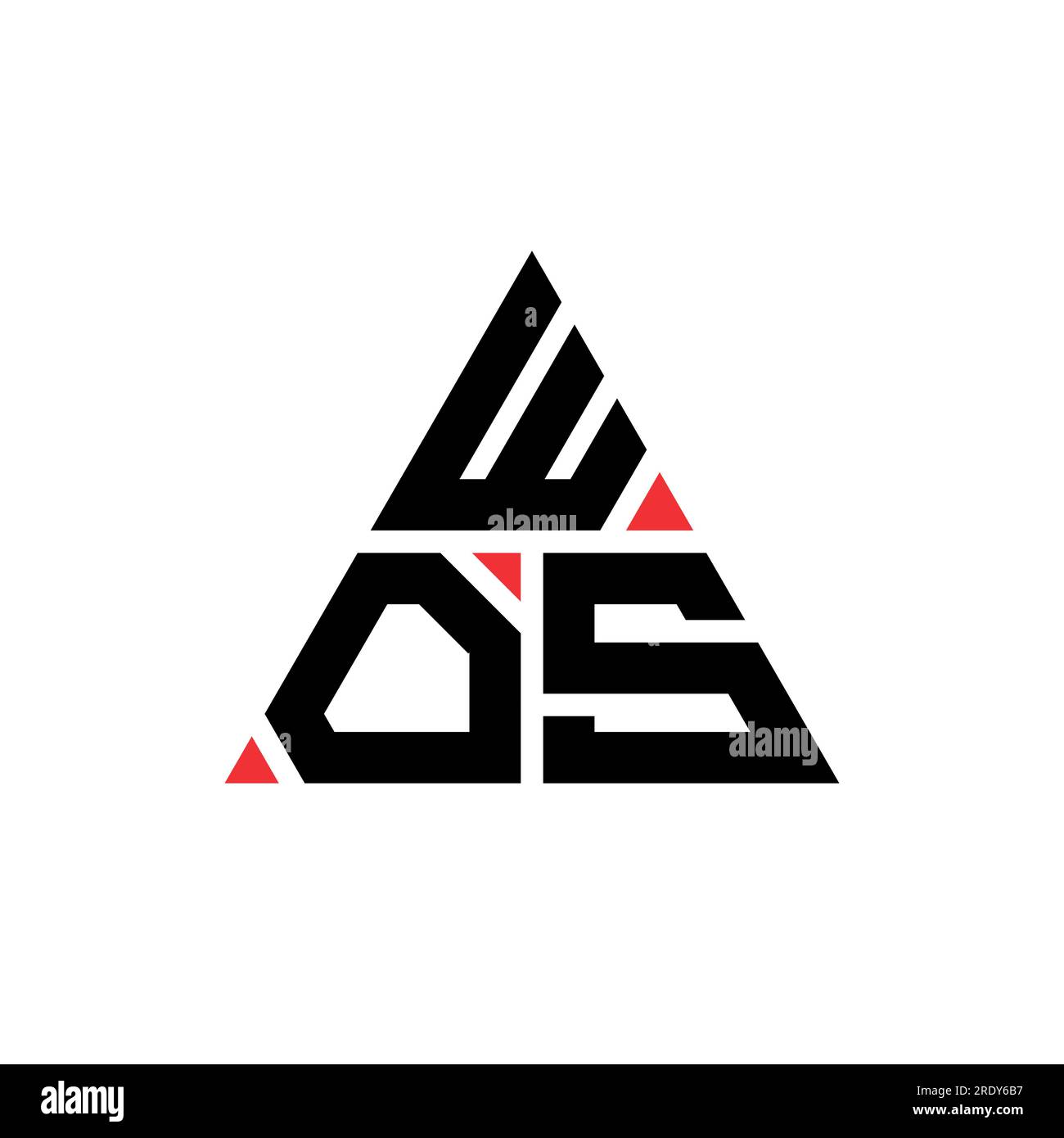 WOS triangle letter logo design with triangle shape. WOS triangle logo ...