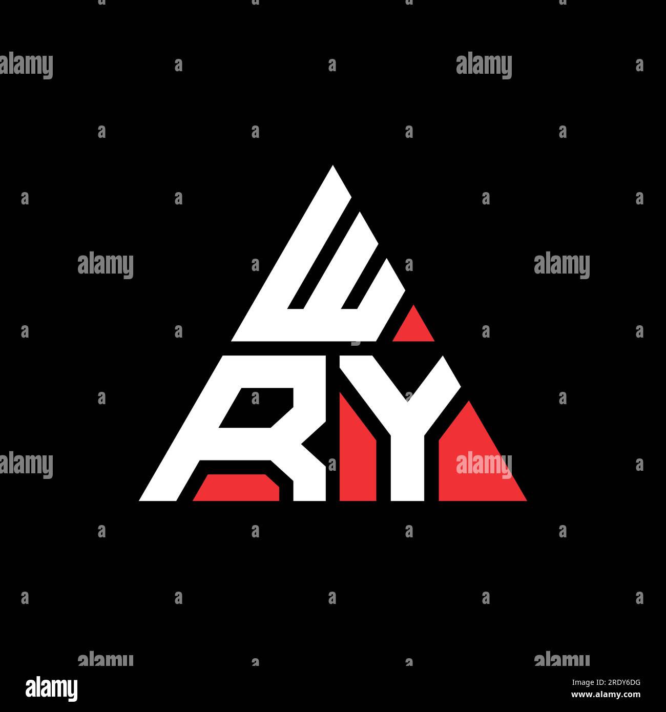 WRY triangle letter logo design with triangle shape. WRY triangle logo ...