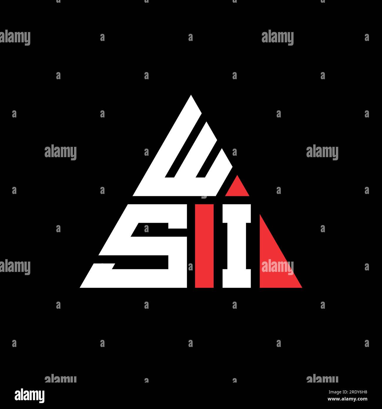 WSI triangle letter logo design with triangle shape. WSI triangle logo ...