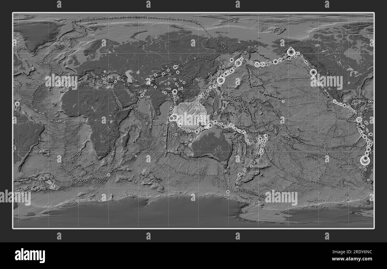 Sunda tectonic plate on the bilevel elevation map in the Compact Miller ...