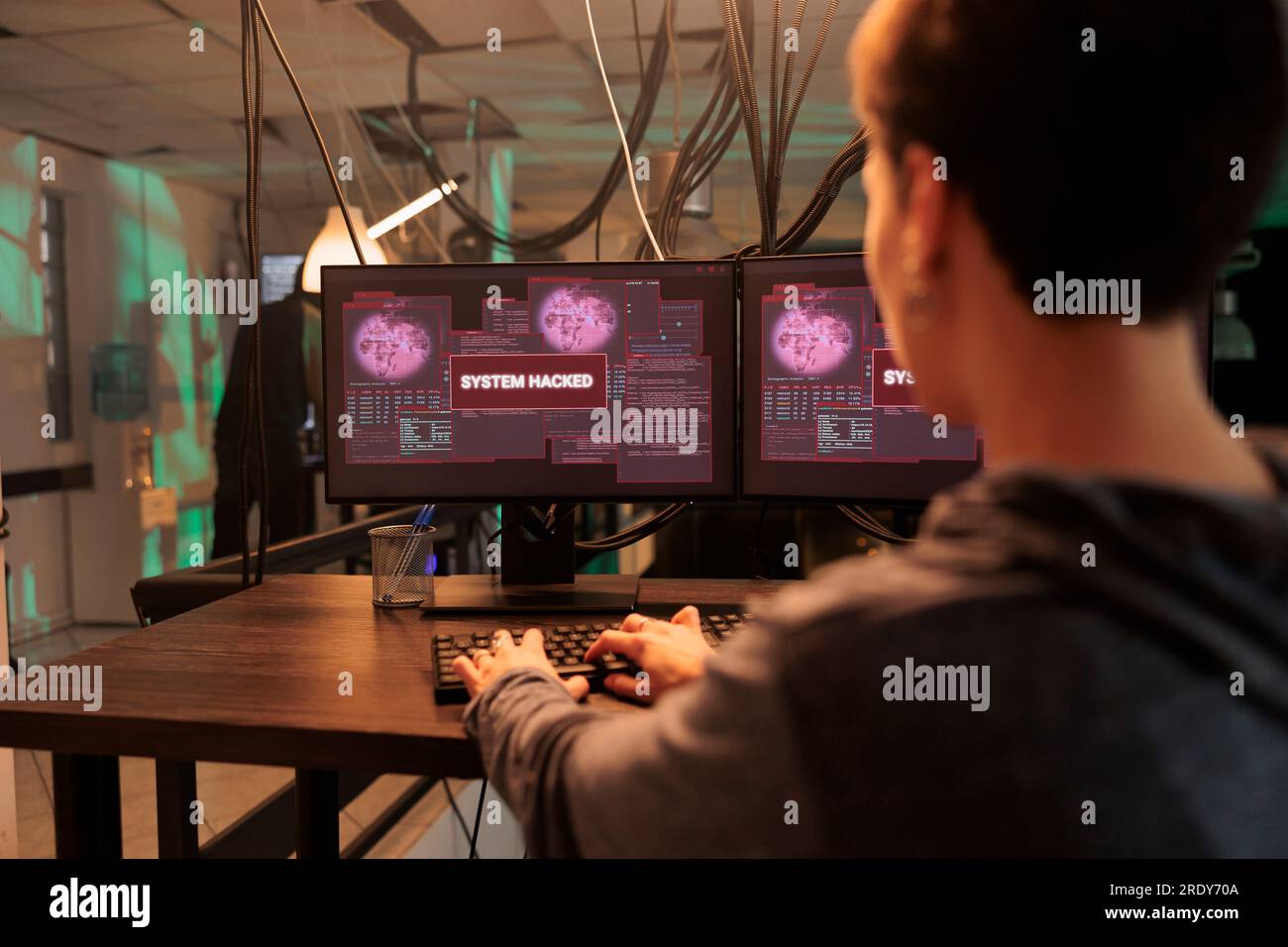Hacker Breaking Into Computer System Hacking Bank Account Stealing