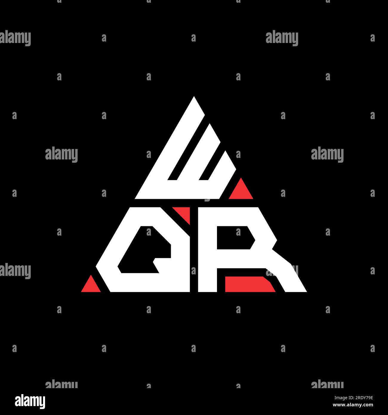 WQR triangle letter logo design with triangle shape. WQR triangle logo ...