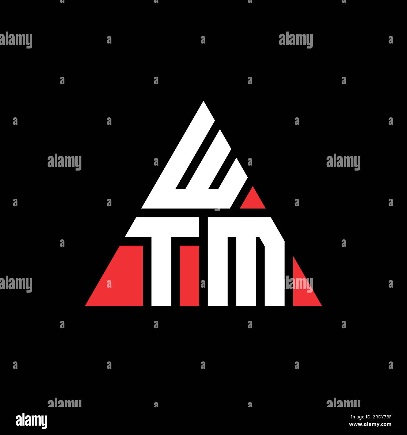 WTM triangle letter logo design with triangle shape. WTM triangle logo ...