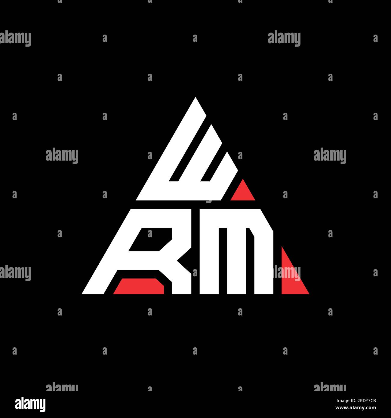 WRM triangle letter logo design with triangle shape. WRM triangle logo ...