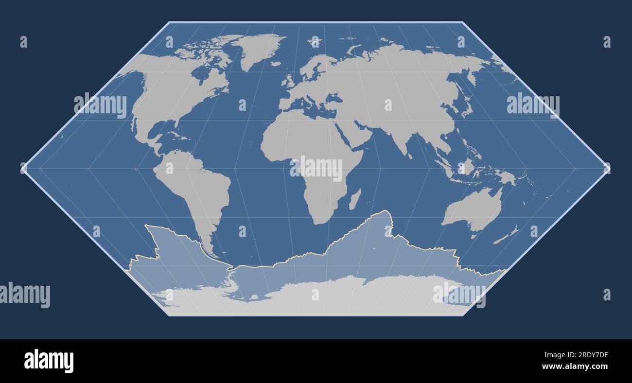 Antarctica Tectonic Plate On The Solid Contour Map In The Eckert I Projection Centered