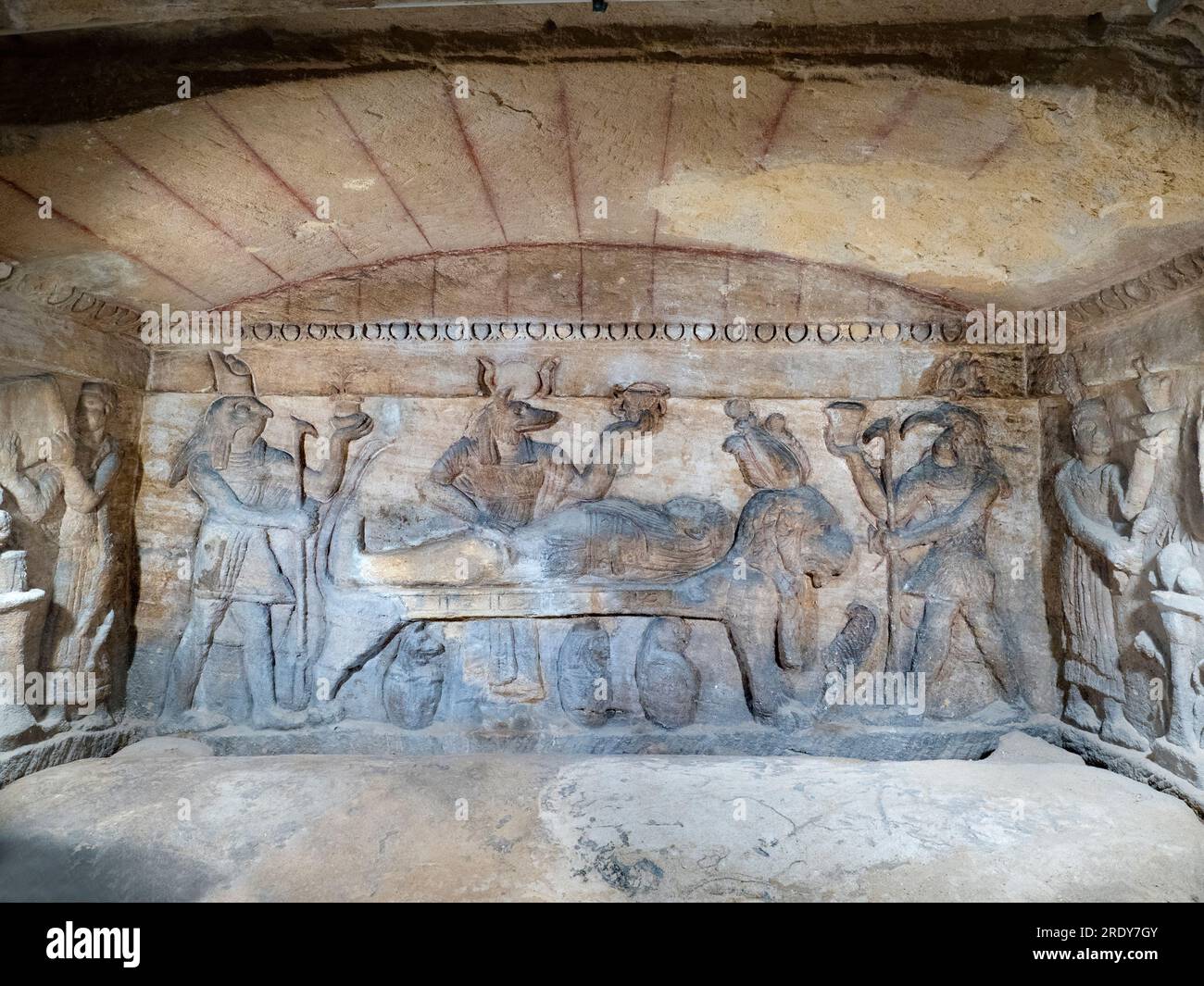 The catacombs of Kom El Shoqafa (Mound of Shards) is a famous ...