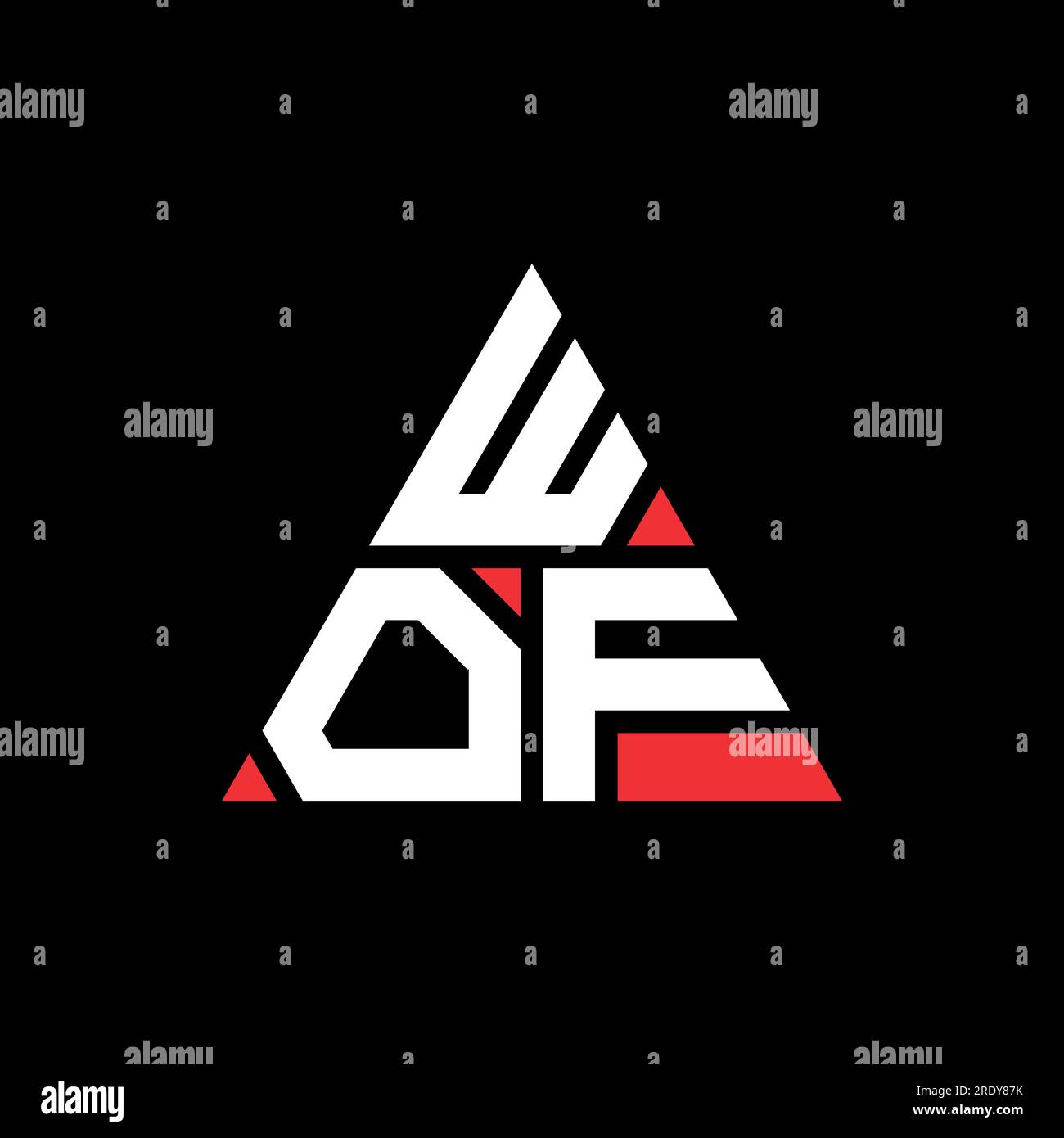 WOF triangle letter logo design with triangle shape. WOF triangle logo ...
