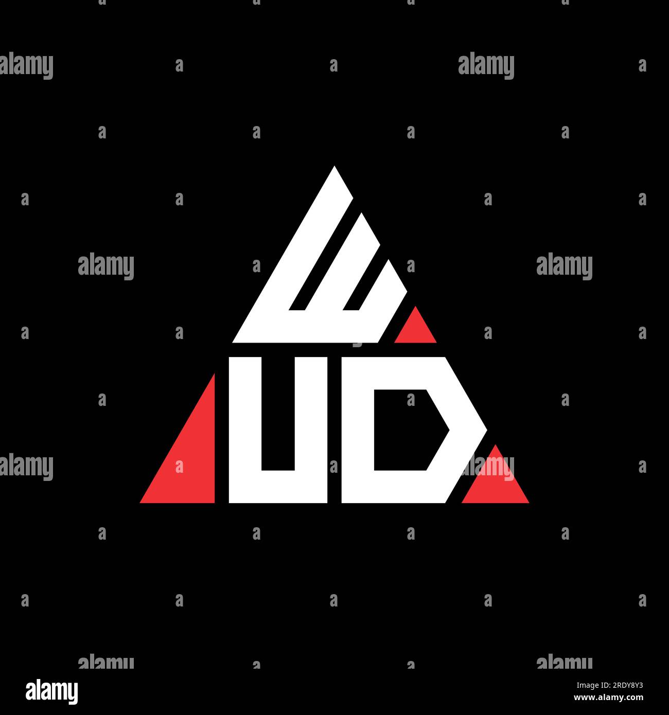 WUD triangle letter logo design with triangle shape. WUD triangle logo ...