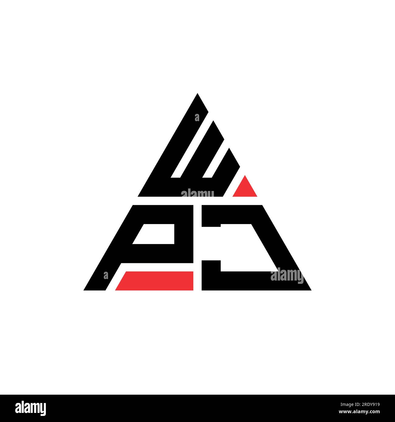 WPJ triangle letter logo design with triangle shape. WPJ triangle logo design monogram. WPJ ...