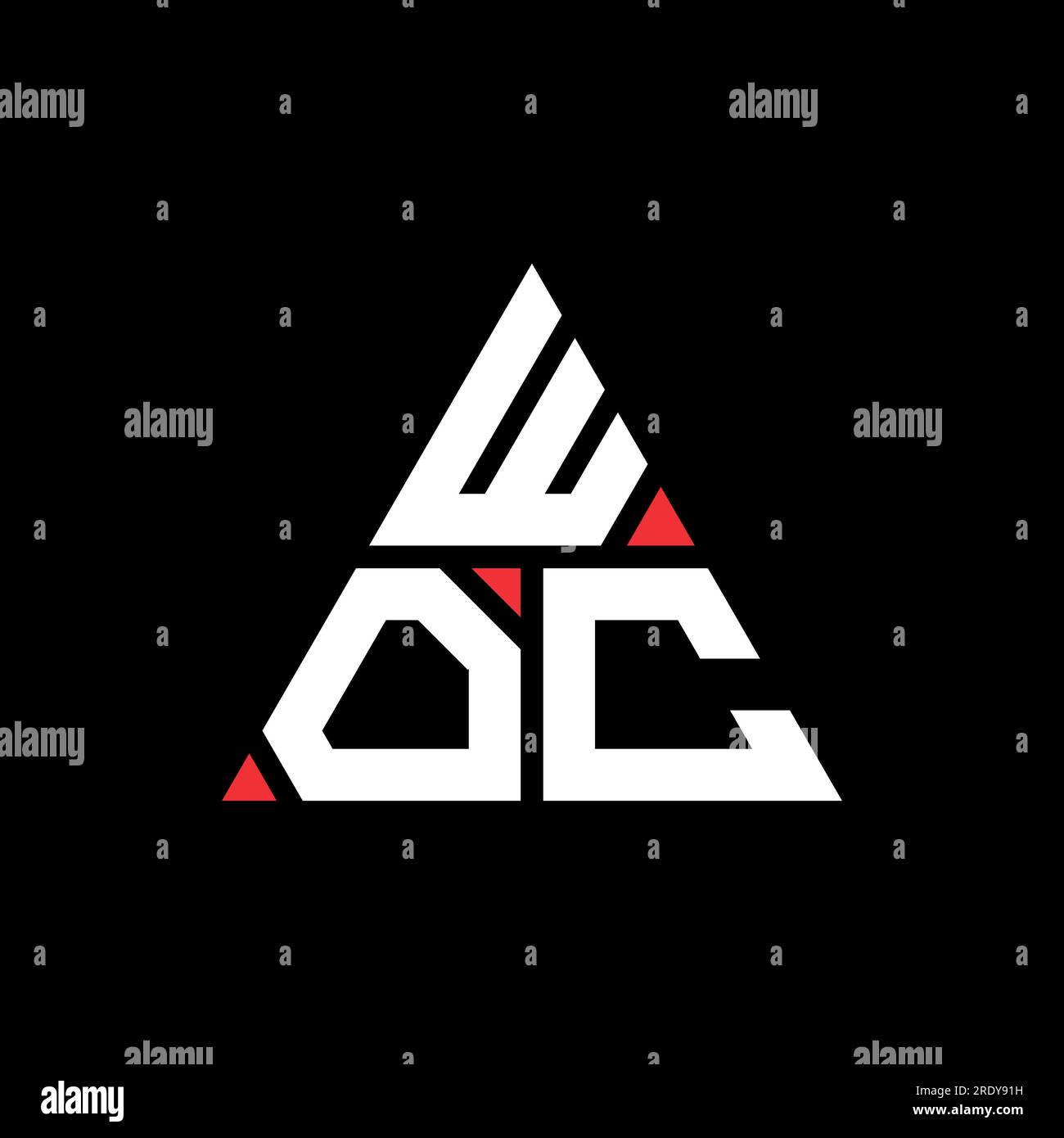 WOC triangle letter logo design with triangle shape. WOC triangle logo ...