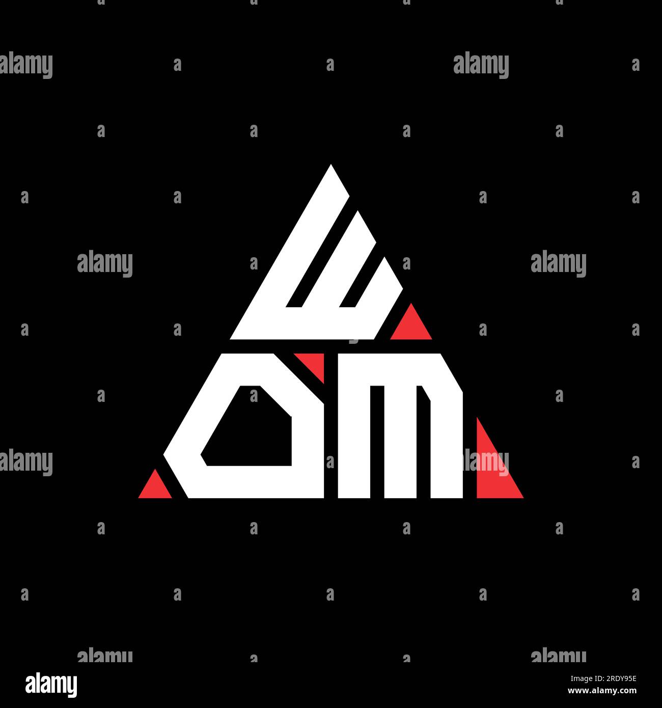 WOM triangle letter logo design with triangle shape. WOM triangle logo ...