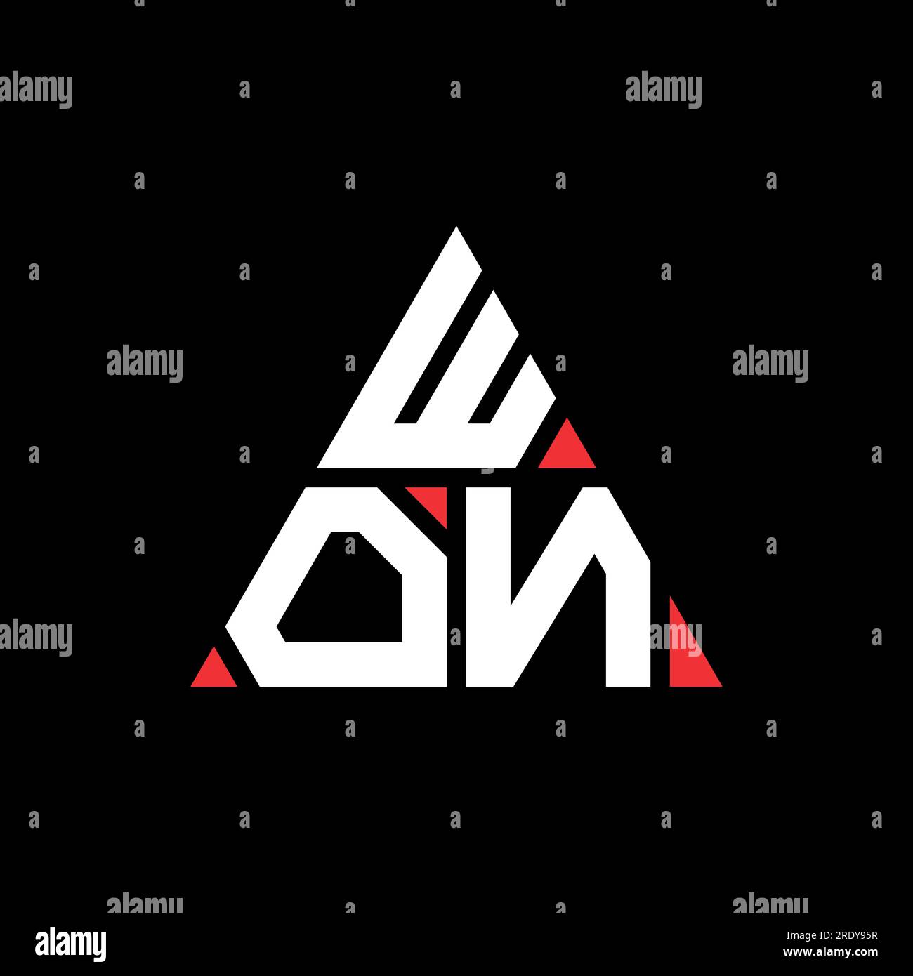 WON triangle letter logo design with triangle shape. WON triangle logo ...