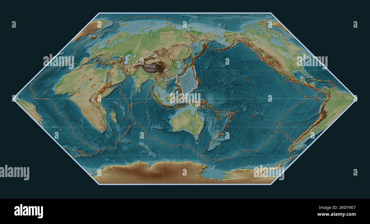 Philippine Sea tectonic plate on the Wiki style elevation map in the ...