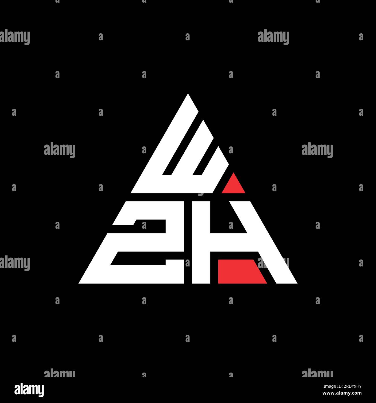 WZH triangle letter logo design with triangle shape. WZH triangle logo ...