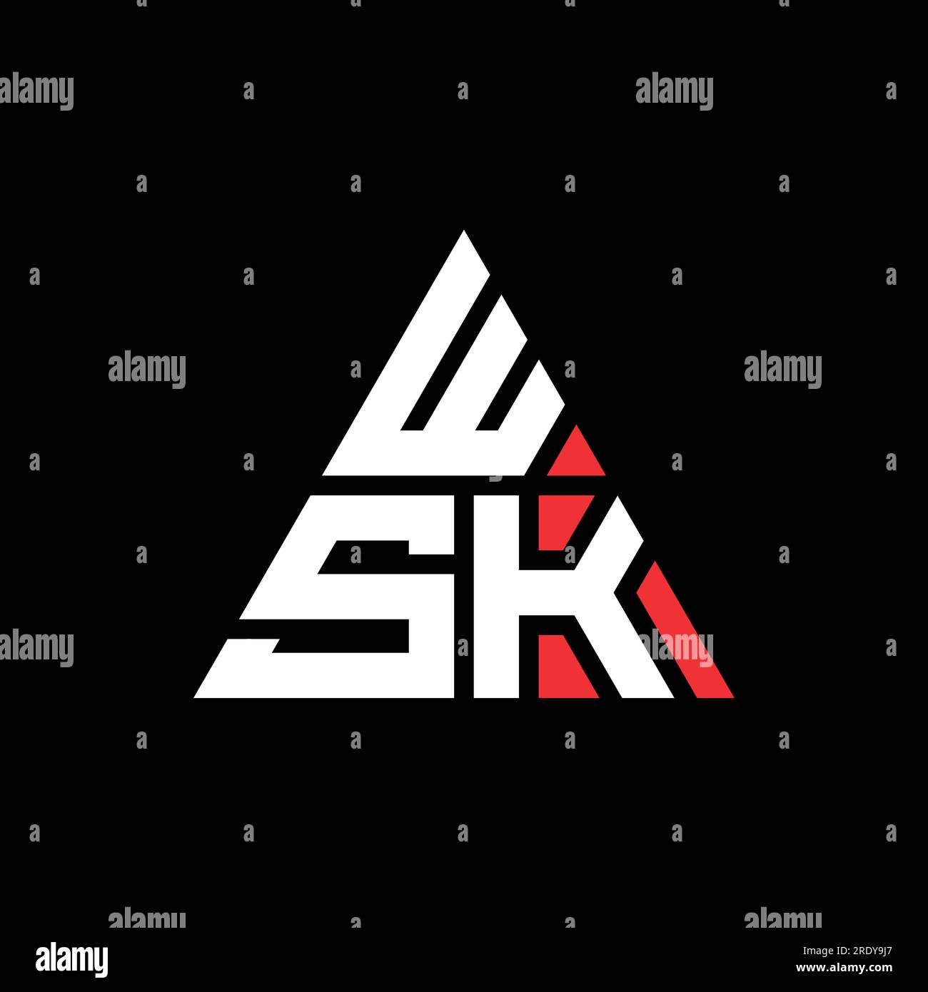 WSK triangle letter logo design with triangle shape. WSK triangle logo ...