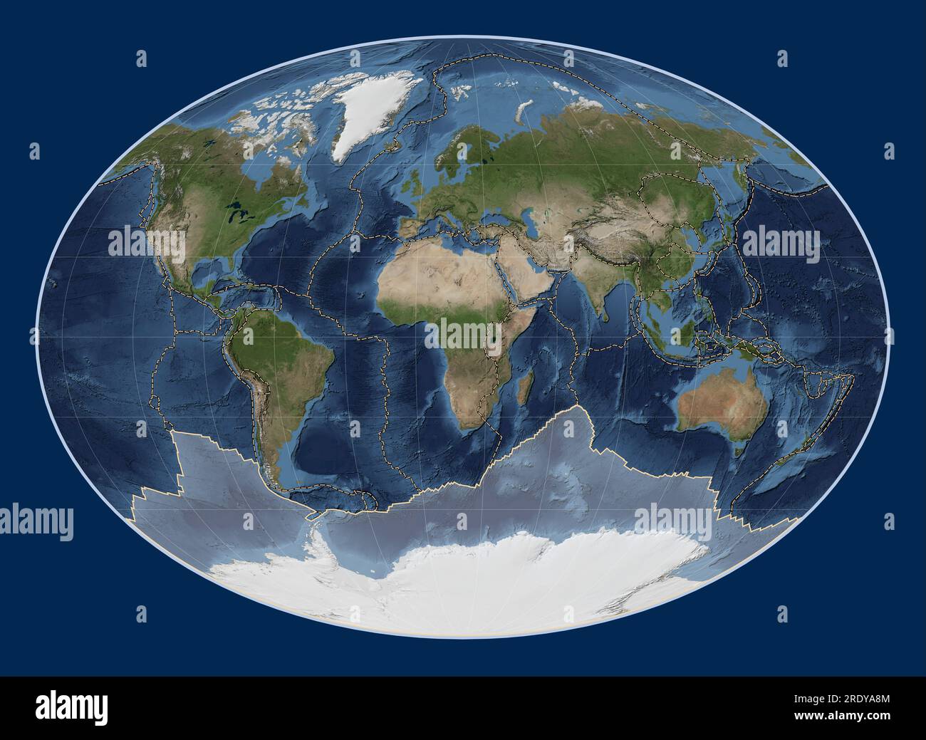 Antarctica tectonic plate on the Blue Marble satellite map in the Fahey ...