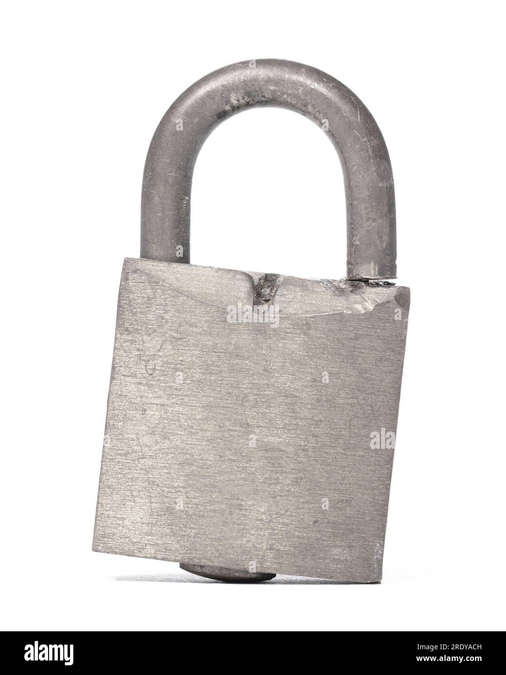 Image of a broken lock with a white background Stock Photo - Alamy